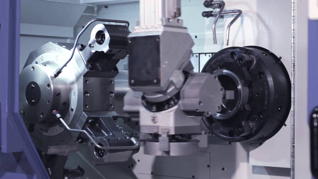 Compact Twin Spindle Cnc Turning Machine Strappack